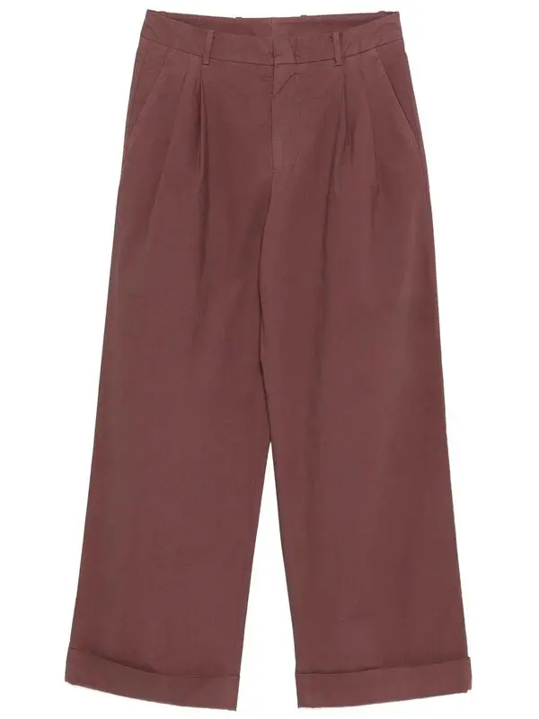 CELLAR DOOR Angie Pleated Pants With Cuffs - Brown