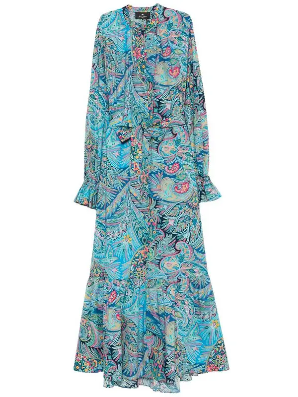 Etro Long Chemisier Dress - Blue