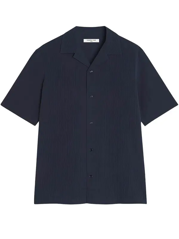 Maison Kitsuné Seersucker Resort Shirt - Blue
