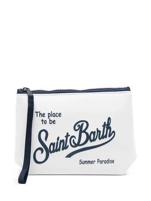 MC2 SAINT BARTH Aline Logo Zip Pouch - White