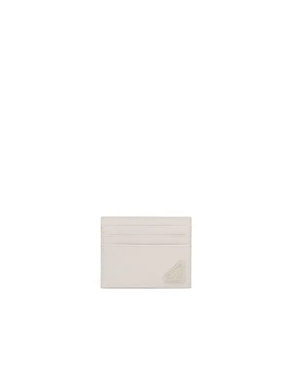 Prada Saffiano Leather Card Holder - Neutral