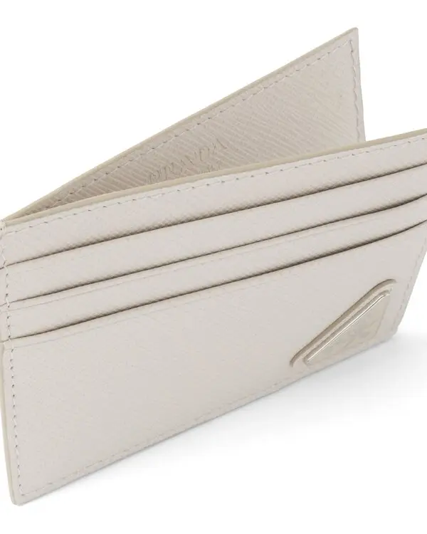 Prada Saffiano Leather Card Holder - Neutral