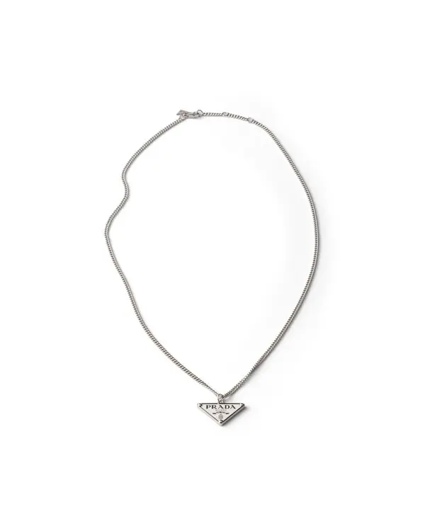 Prada Enameled Metal Necklace - Gold/silver