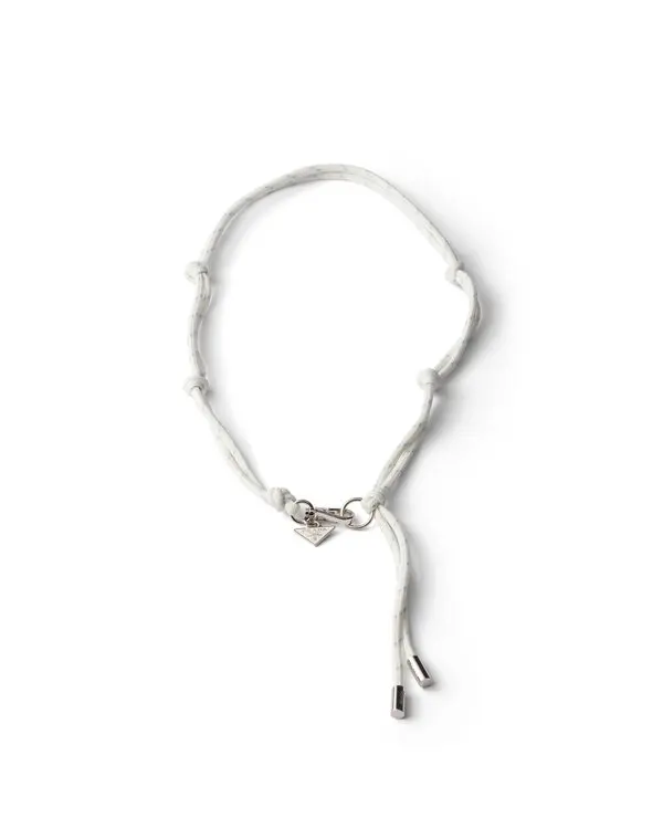 Prada Cord Necklace - White