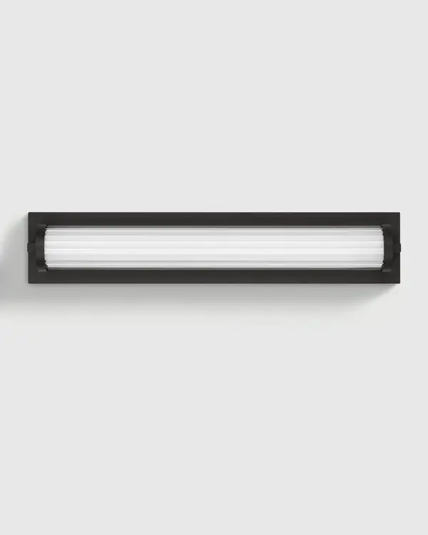 Quince Ribbed Glass Led Vanity Sconce - Black