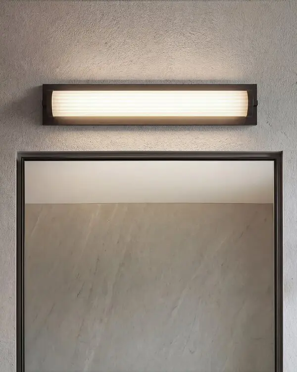 Quince Ribbed Steel Led Vanity Sconce - Black