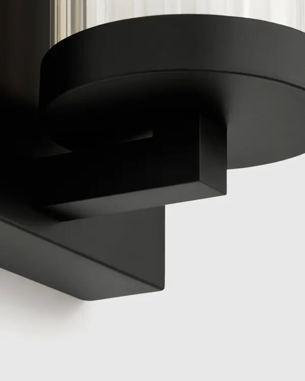 Quince Ribbed Steel Led Vanity Sconce - Black