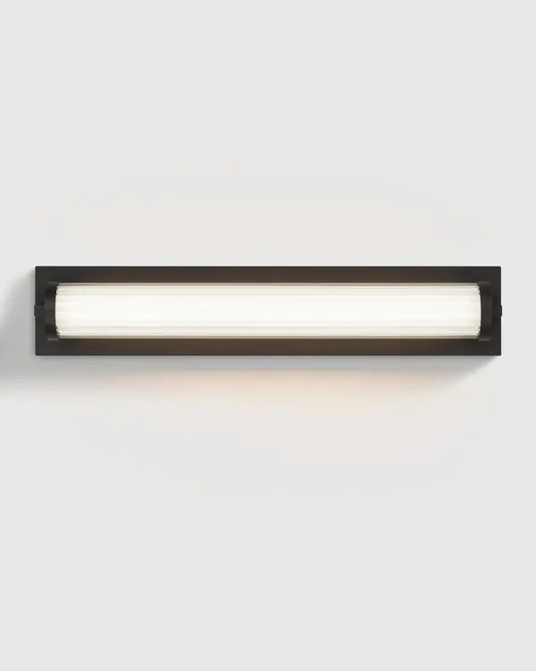Quince Ribbed Steel Led Vanity Sconce - Black