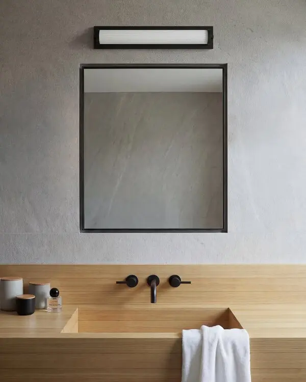 Quince Ribbed Steel Led Vanity Sconce - Black