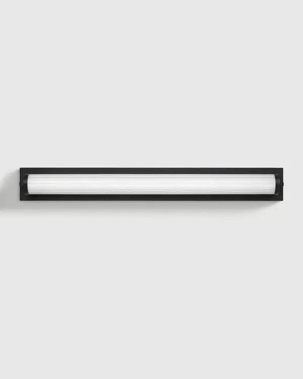 Quince Ribbed Steel Led Vanity Sconce - Black