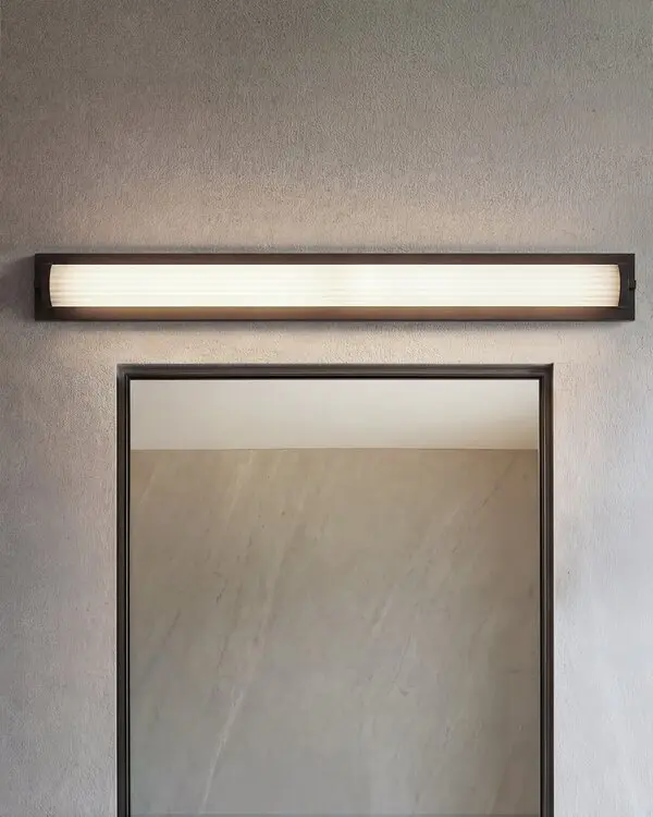 Quince Ribbed Steel Led Vanity Sconce - Black