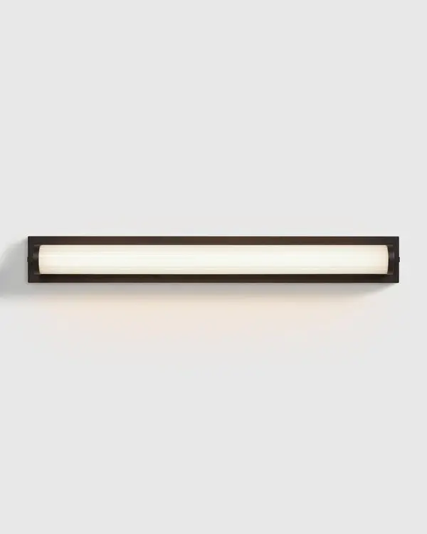 Quince Ribbed Steel Led Vanity Sconce - Black