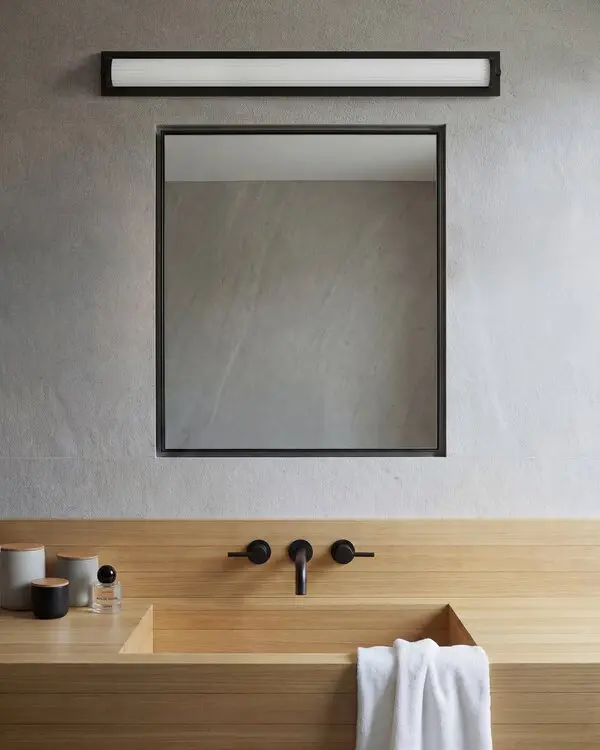 Quince Ribbed Steel Led Vanity Sconce - Black