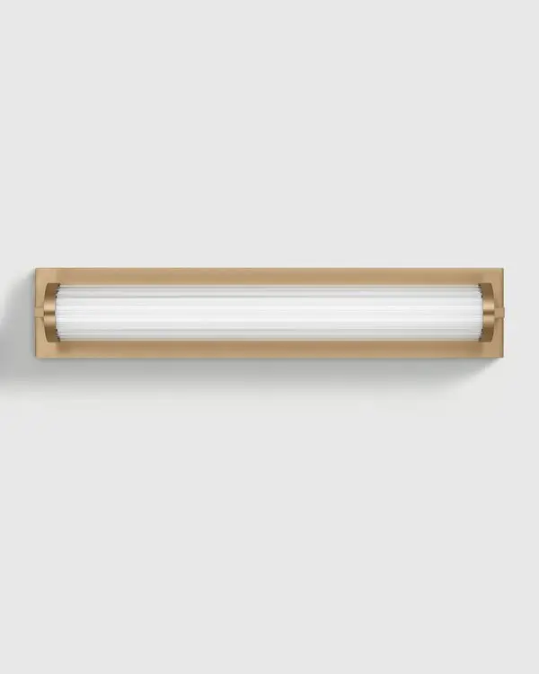 Quince Ribbed Glass Led Vanity Sconce - Brass