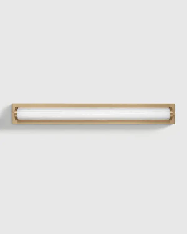 Quince Ribbed Steel Led Vanity Sconce - Brass