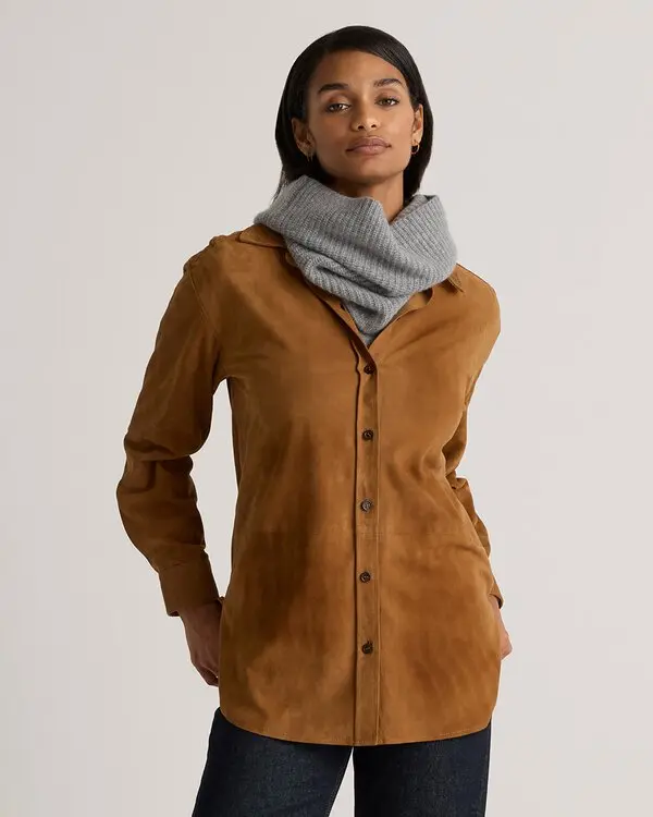 Quince Mongolian Cashmere Snood - Heather Grey