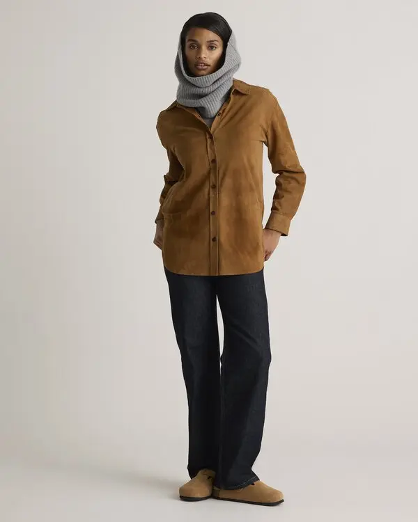 Quince Mongolian Cashmere Snood - Heather Grey