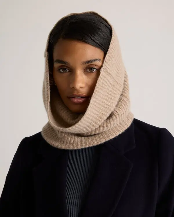 Quince Mongolian Cashmere Snood - Oatmeal