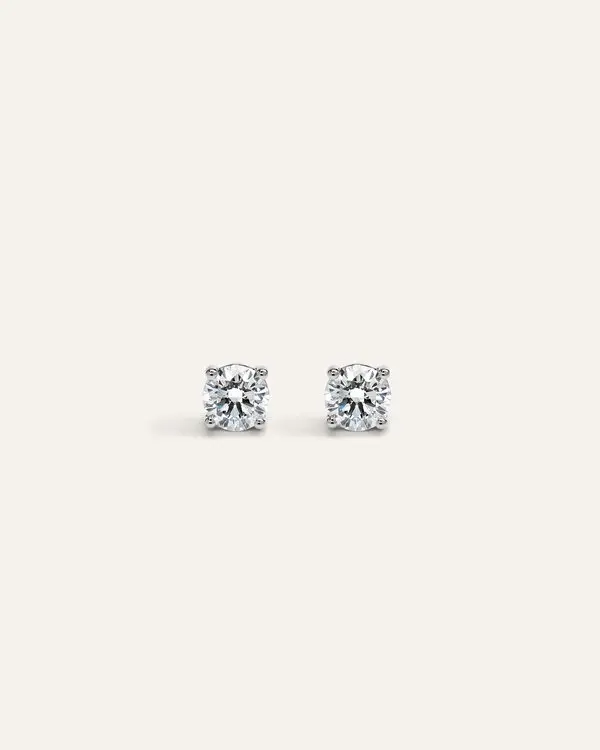 Quince 14k Gold Lab Grown Diamond Four-prong Solitaire Studs 0.50ct - White Gold