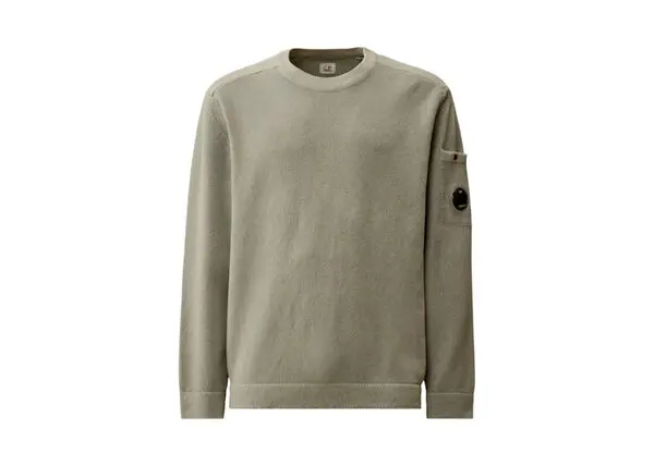 C.P. COMPANY Cotton Chenille Crewneck Sweatshirt - Silver Blue
