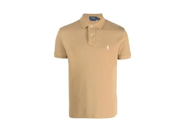 Polo Ralph Lauren Sleeve Mesh Polo Shirt - Cafe Tan