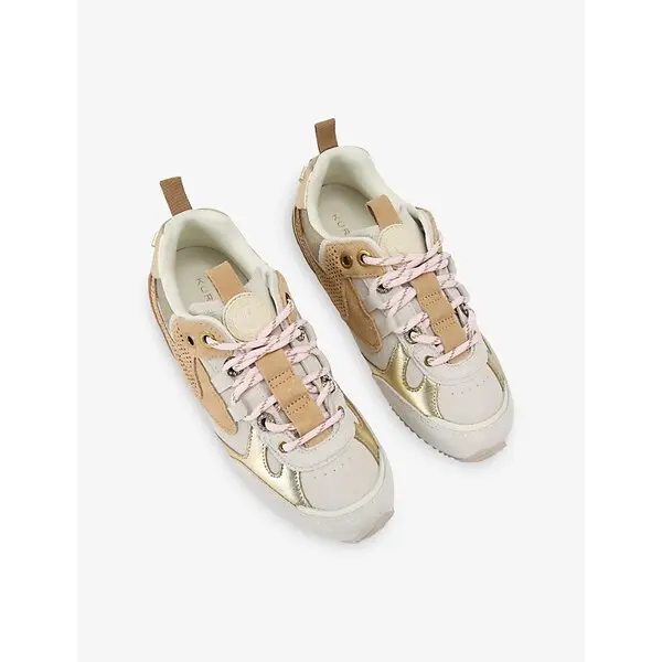 Kurt Geiger Slim Leather Trainers - White/comb
