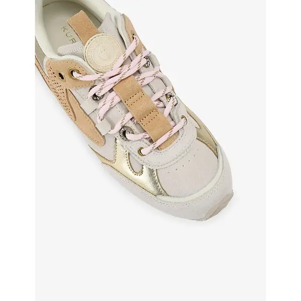 Kurt Geiger Slim Leather Trainers - White/comb