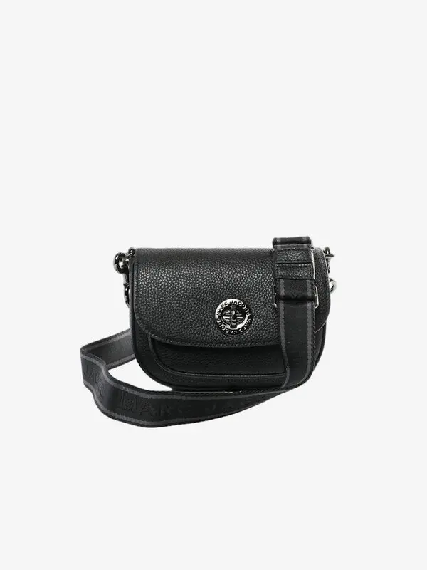 Marc Jacobs Dtm Signet Turnlock Small Saddle Bag - Black