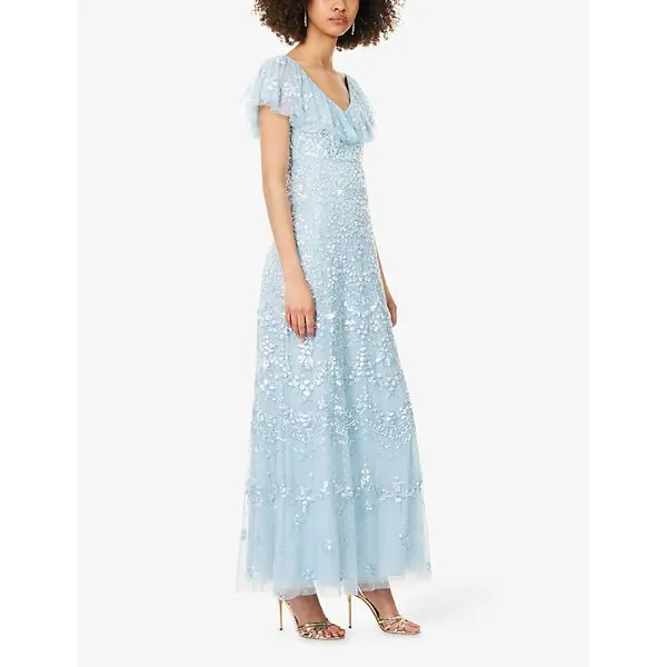 NEEDLE & THREAD Freya V-neck Tulle Gown