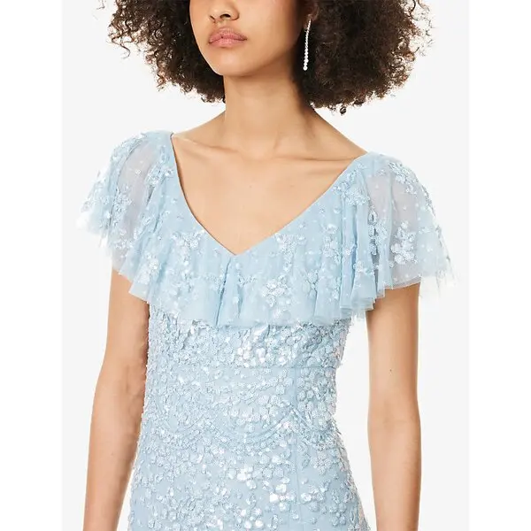 NEEDLE & THREAD Freya V-neck Tulle Gown