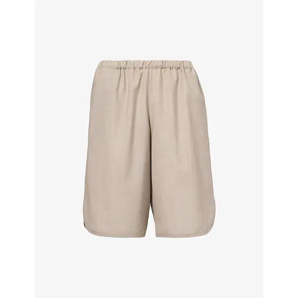 THE FRANKIE SHOP Nelis Wool Bermuda Shorts - Beige Melange