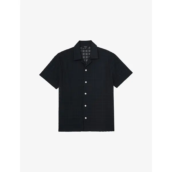 REISS Belardo Textured Crochet Shirt