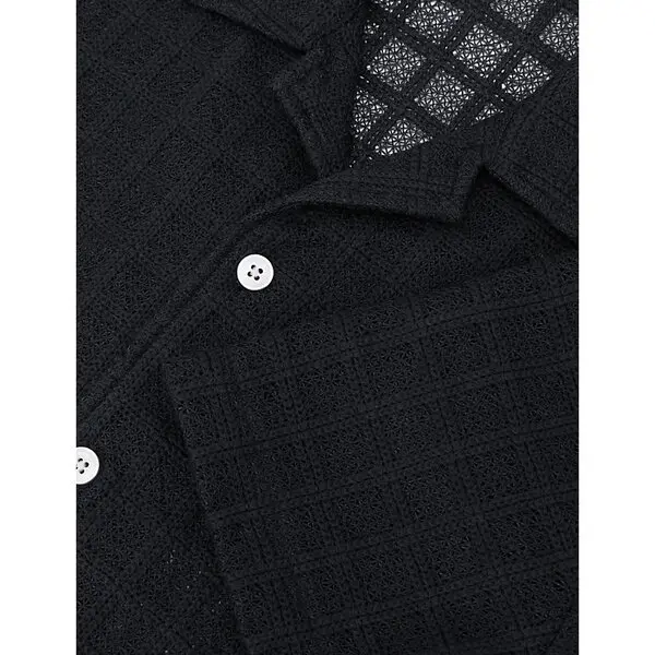REISS Belardo Textured Crochet Shirt