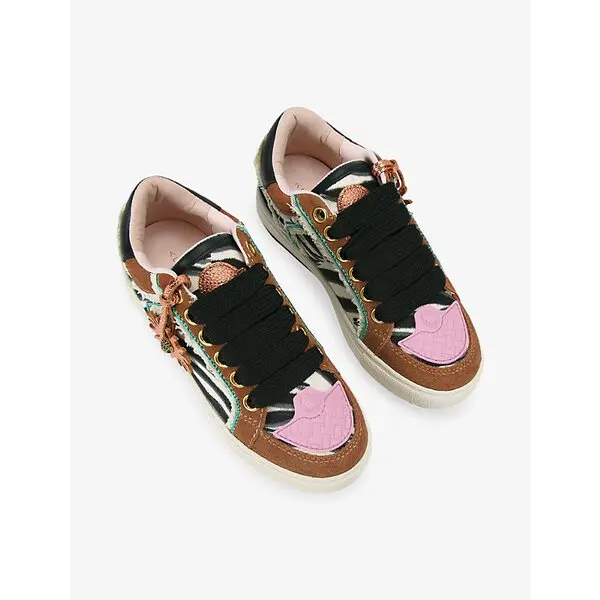 Kurt Geiger Southbank Suede And Woven Trainers