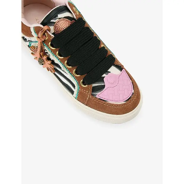 Kurt Geiger Southbank Suede And Woven Trainers