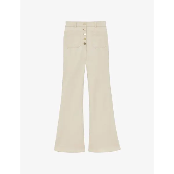 REISS Cali Flared Denim Jeans - Ecru
