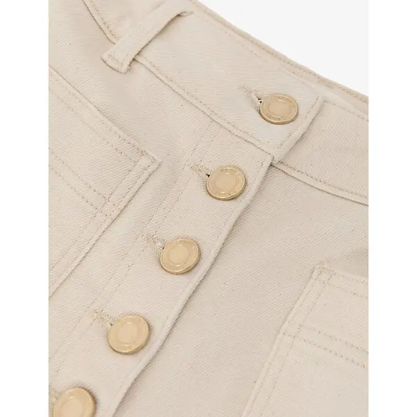 REISS Cali Flared Denim Jeans - Ecru