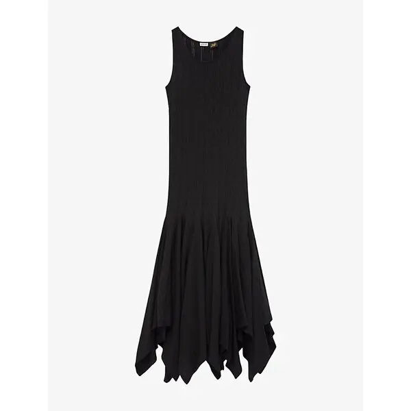 Loewe X Paula's Ibiza Sleeveless Pointelle Cotton-blend Midi Dress - Black