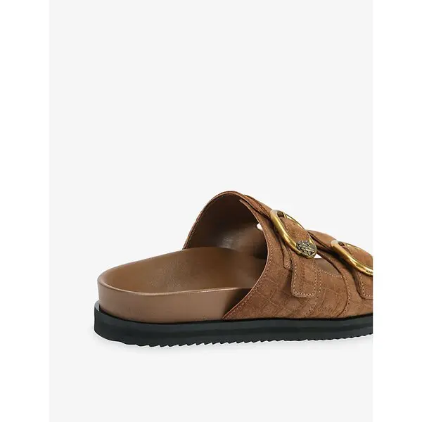 Kurt Geiger Bancroft Flat Suede Sandals - Tan