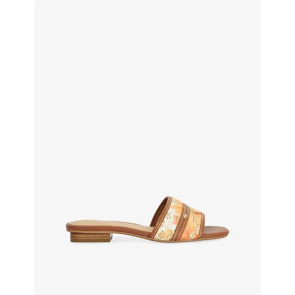 DUNE Leti Floral Raffia Slides