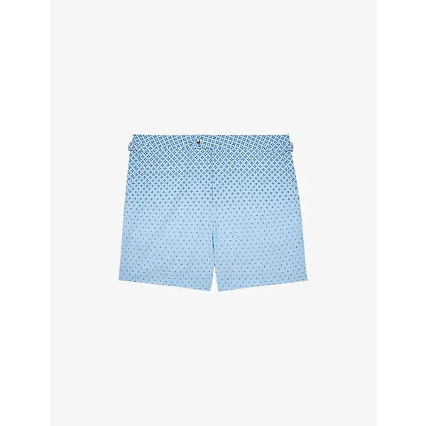 REISS Geo-print Swim Shorts - Soft Blue