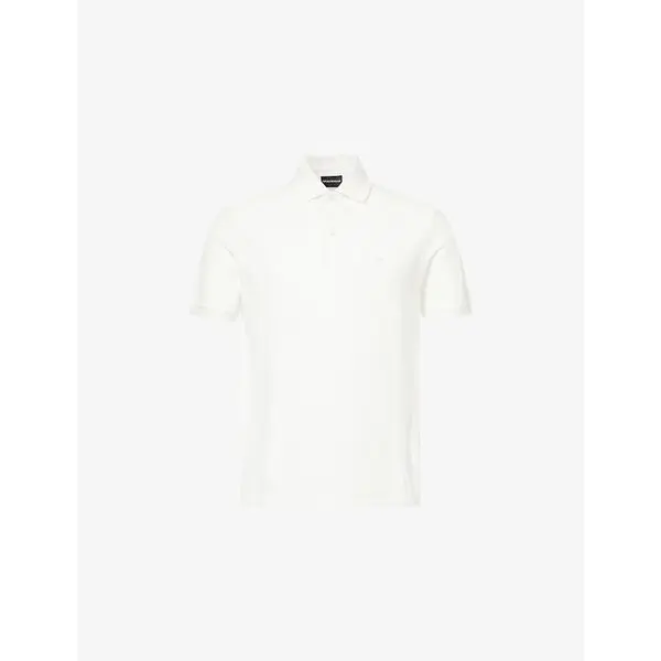 Emporio Armani Regular-fit Short-sleeve Cotton-piqué Polo Shirt - Off White