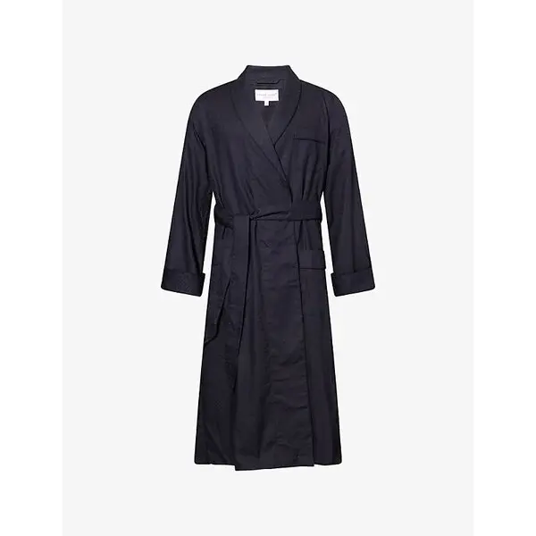 Derek Rose Paris Cotton Robe - Black