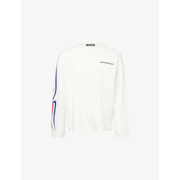 COLE BUXTON Sport Long-sleeve Cotton-jersey T-shirt - Vintage White