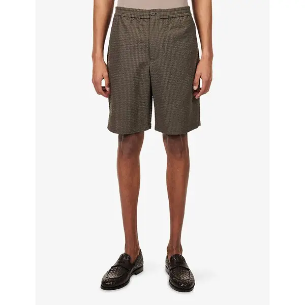 Emporio Armani Seersucker Woven Bermuda Shorts