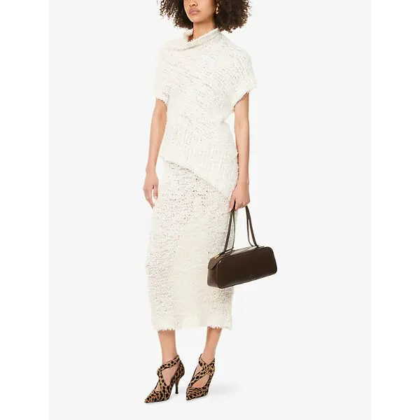 Khaite Rhodes Asymmetric Bouclé Cotton Top