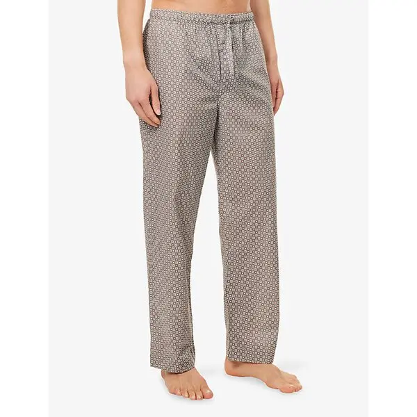 Derek Rose Ledbury 96 Printed Cotton Trousers