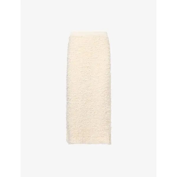 Khaite Adela Bouclé Midi Skirt - Ivory