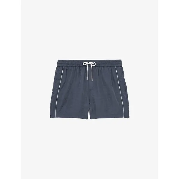 REISS Woven Swim Shorts - Steel Blue
