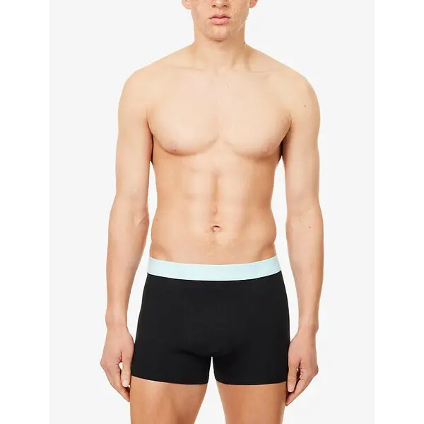 Calvin Klein Icon Logo-waistband Pack-of-three Stretch-cotton Trunks - Multi